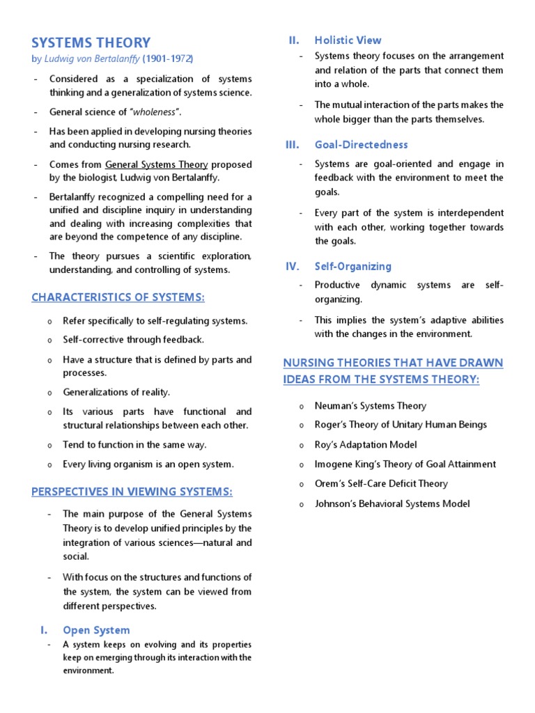 Systems Theory: II. Holistic View | PDF | Systems Theory | System