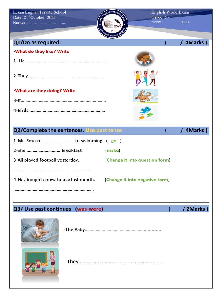 Exam Paper English World 5 Fwelcome Unit | PDF