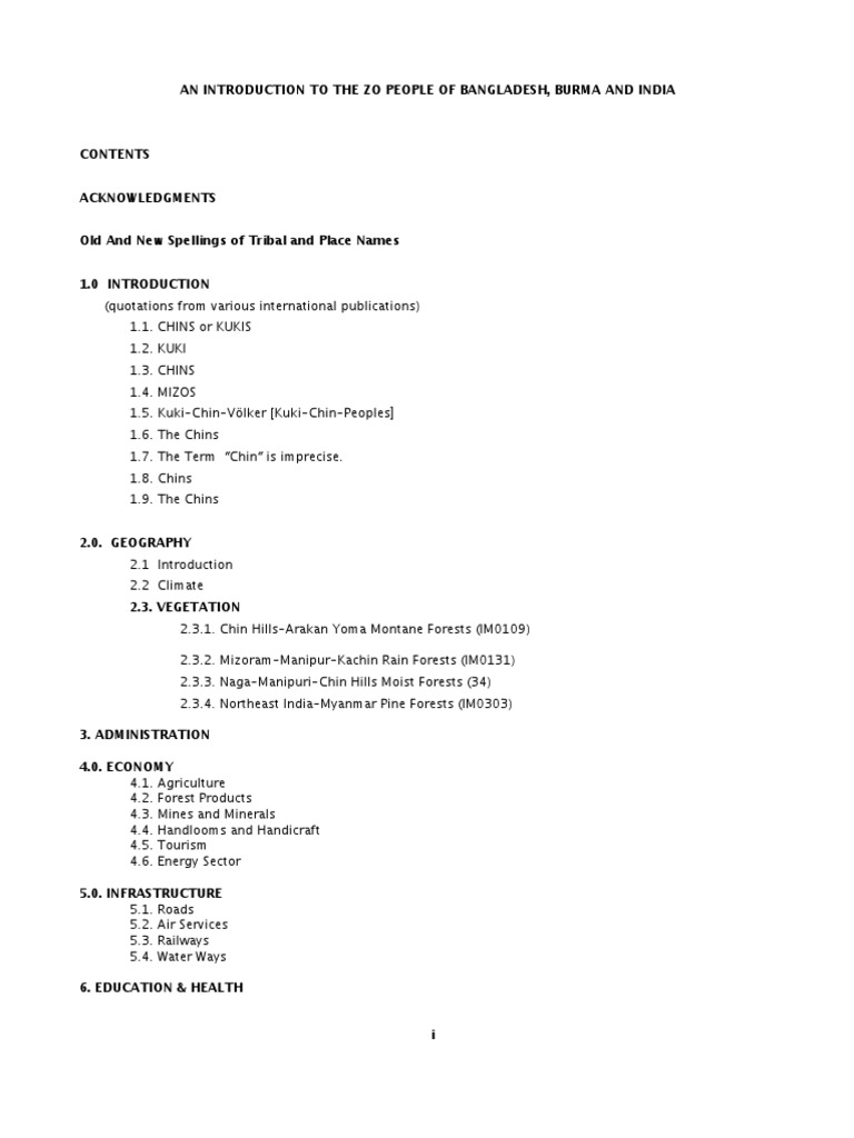 An Introduction To The Zo People of Bang | PDF