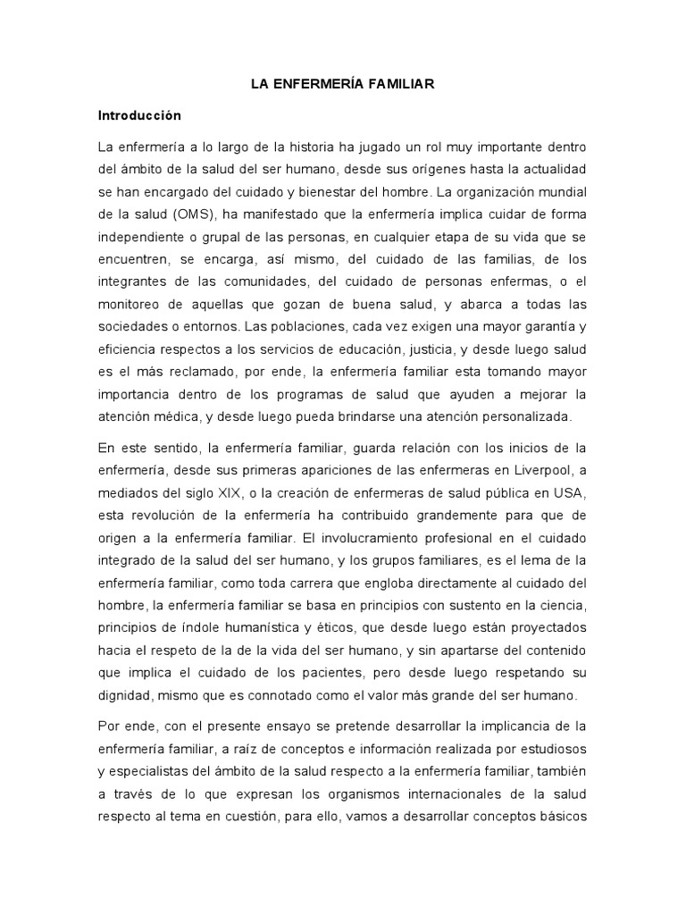 Enfermería Familiar Cuidado Integral Pdf Enfermería Familia