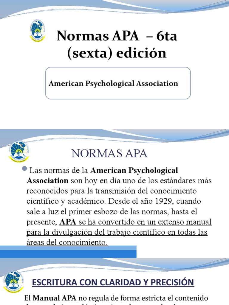 Normas Apa - 6ta Edición | PDF | Estilo apa | Lingüística