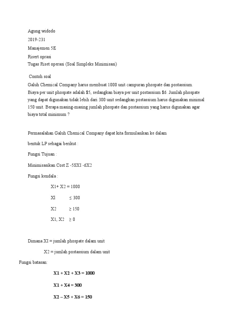 Agung Widodo 2019-231 (Soal Minimisasi) | PDF