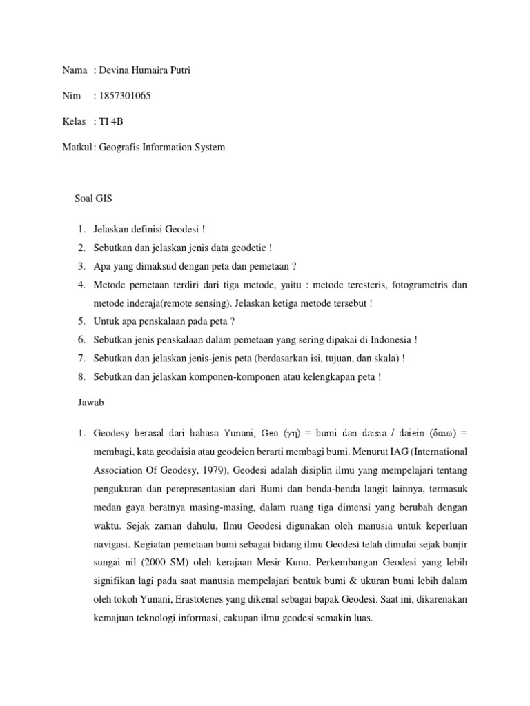 Teori1 - GIS - Devina Humaira Putri | PDF