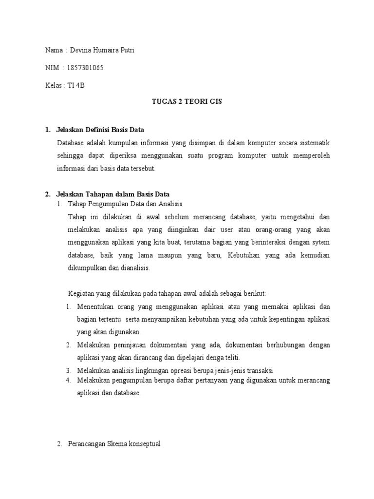 Tugas 2 Teori Gis | PDF