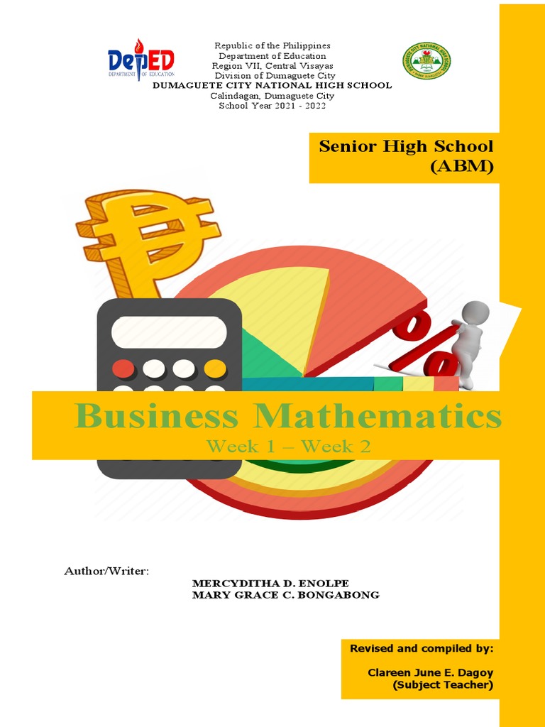 Business Math Week 1-2 | PDF | Percentage | Decimal