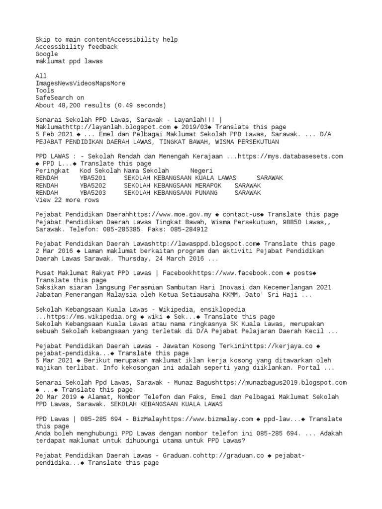 Maklumat PPD Lawas | PDF