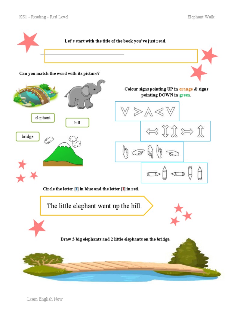 KS1 Reading: Elephant Walk Activities | PDF | Language Arts & Discipline