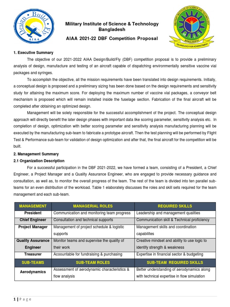 DBF-Proposal Final Final | PDF | Aircraft | 3 D Printing