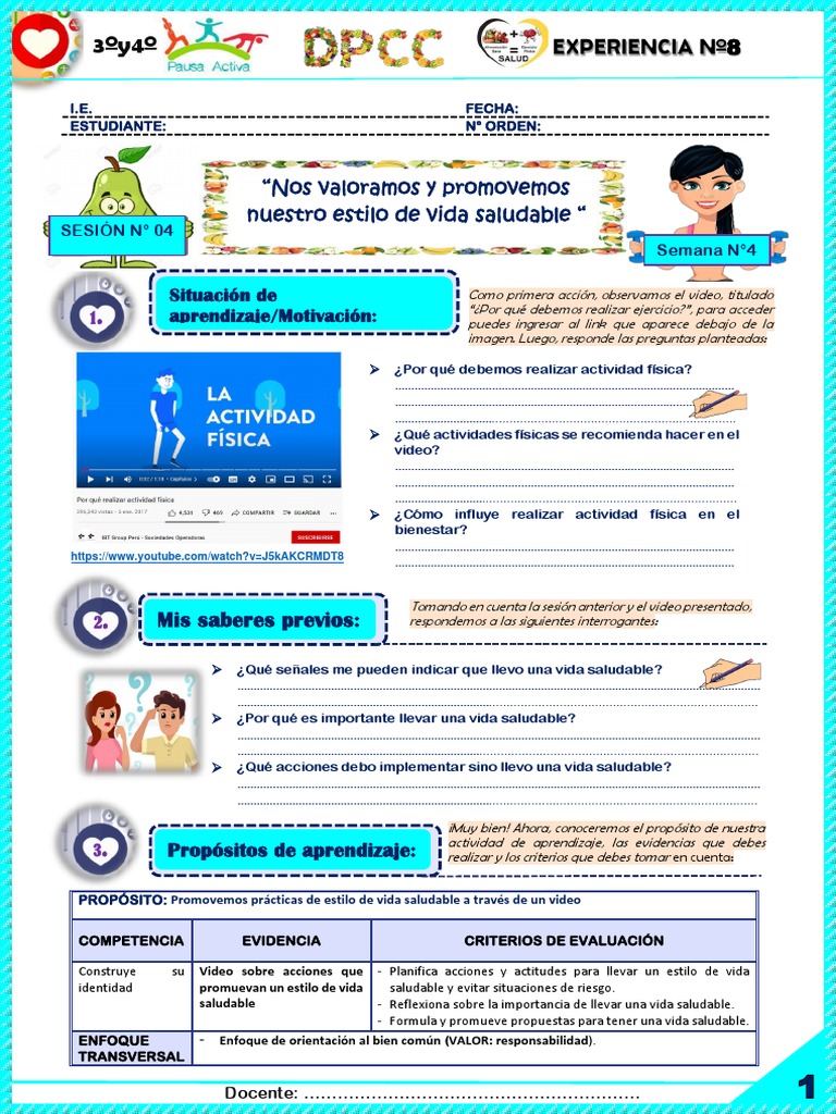 3RO-4TO SEC. Sesión 4-EXP.8-DPCC | PDF | Aprendizaje | Ciencias del comportamiento
