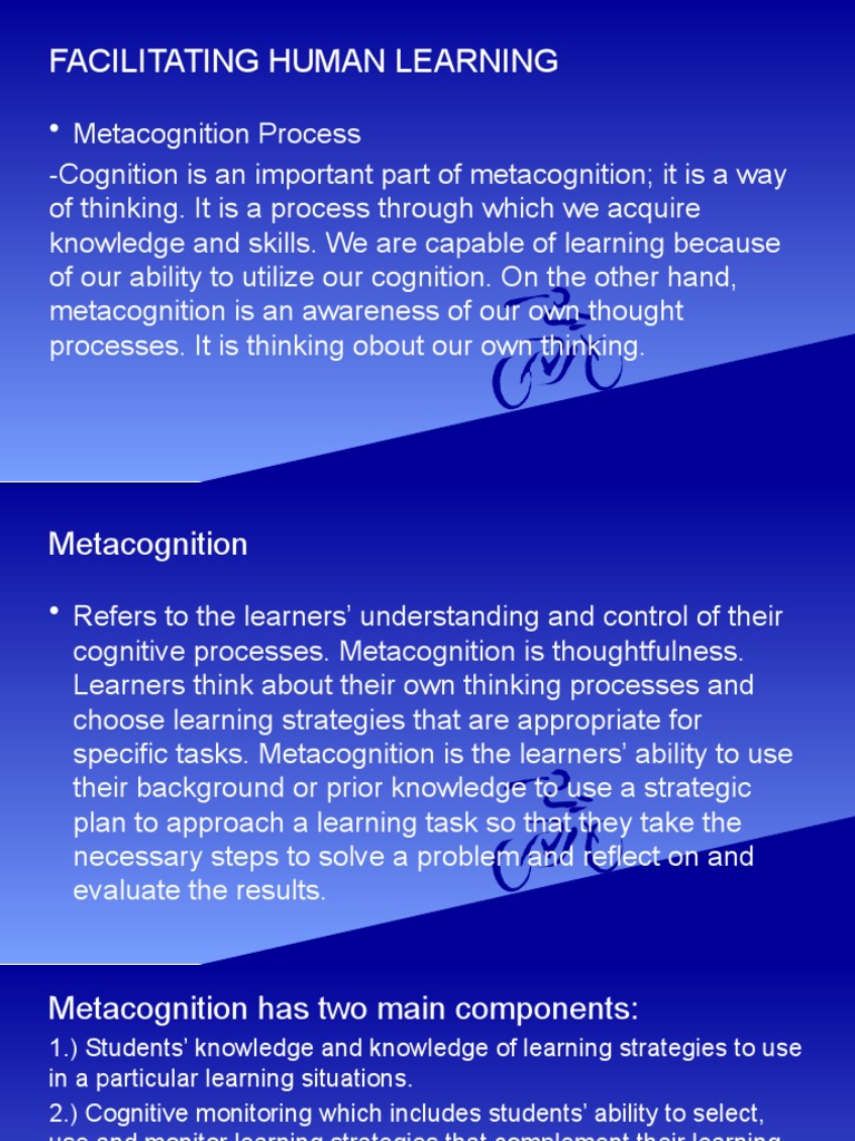 Module 4: Facilitating Learner - Learner Centered Teaching | PDF | Metacognition | Learning