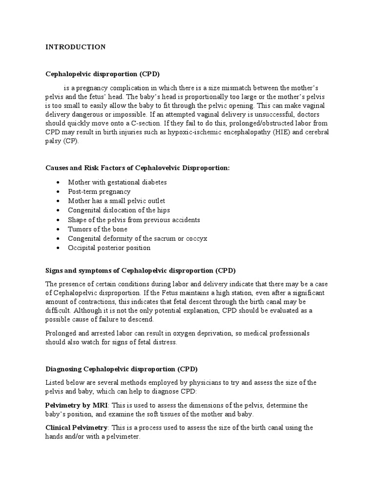 Cephalopelvic Disproportion | PDF | Childbirth | Pelvis Cephalopelvic Disproportion | PDF | Childbirth | Pelvis