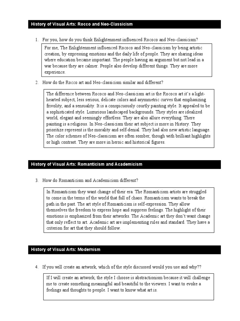History of Visual Arts | PDF | Romanticism | Aesthetics