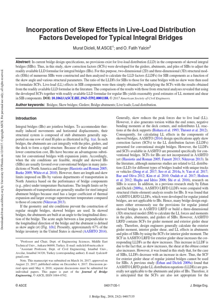 Incorporation of Skew Effects in Live-Load Distribution Factors ...