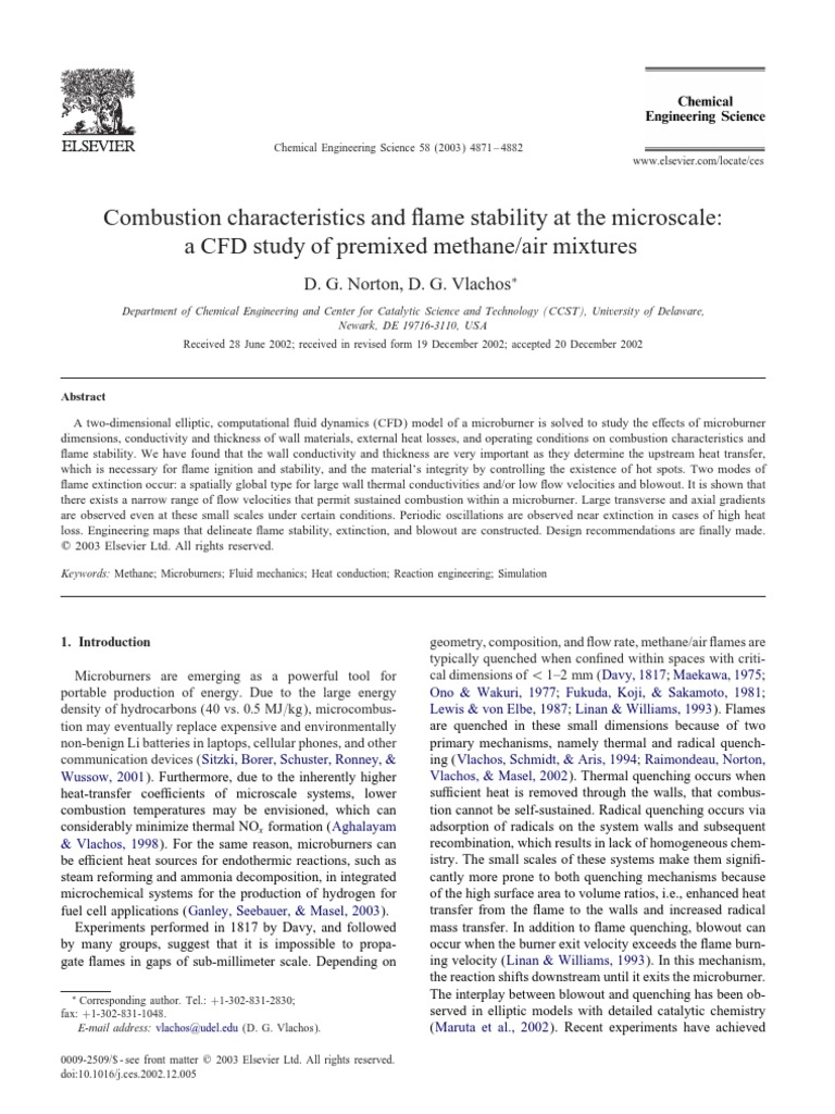 Combustion Characteristics and Flame Stability at The Microscale A CFD ...