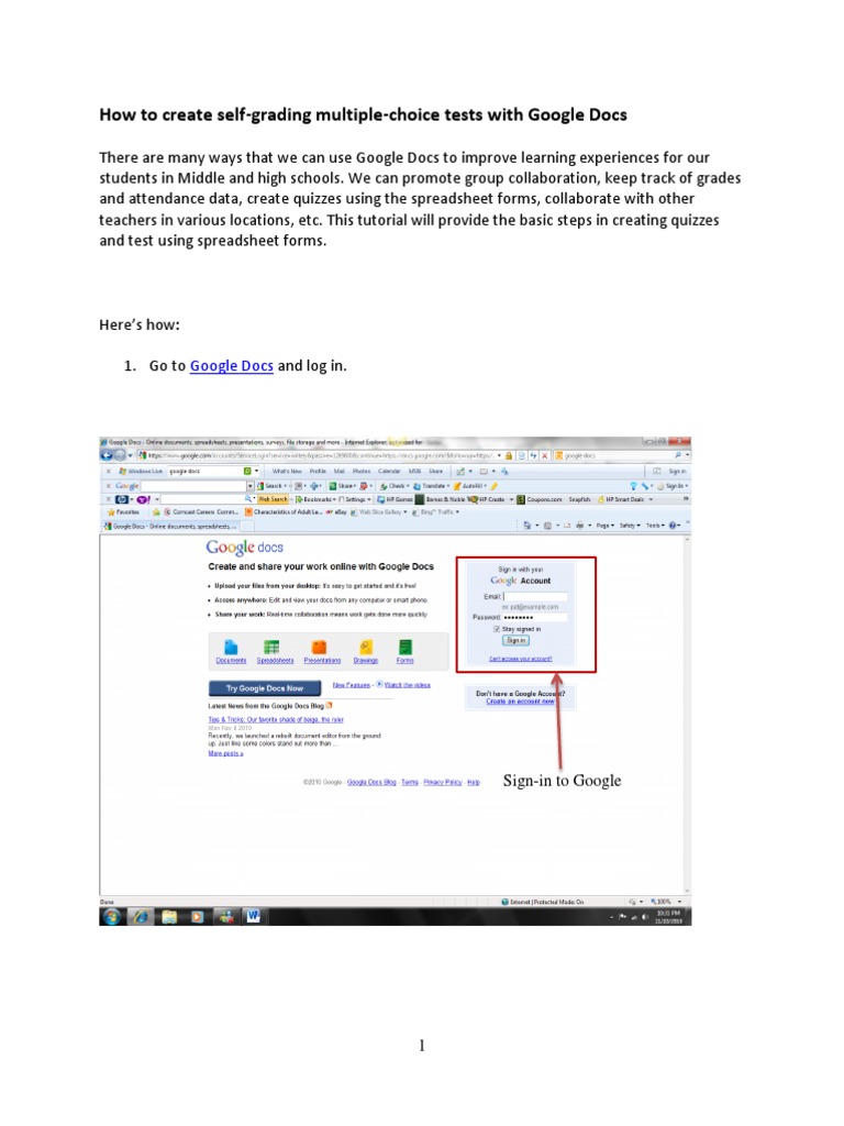 Create A Multiple Choice Test With Google Docs | PDF | Multiple Choice ...