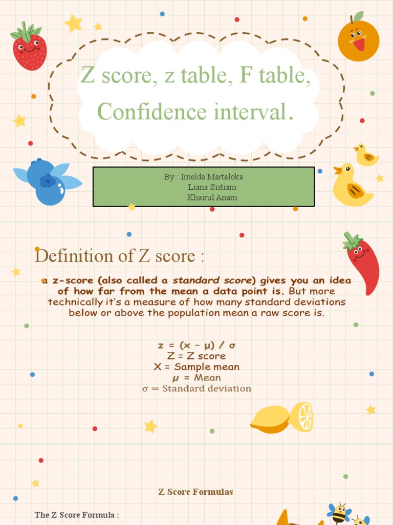 Z Score, Z Table, F Table, Confidence Interval.-1 | PDF | Standard ...