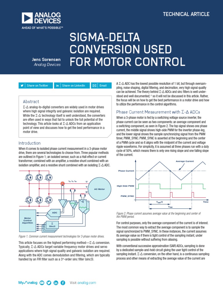 ADI Sigma Delta Conversion Used For Motor Control | PDF | Analog To ...