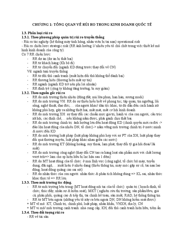 Quan Ly Rui Ro Trong KDQT | PDF