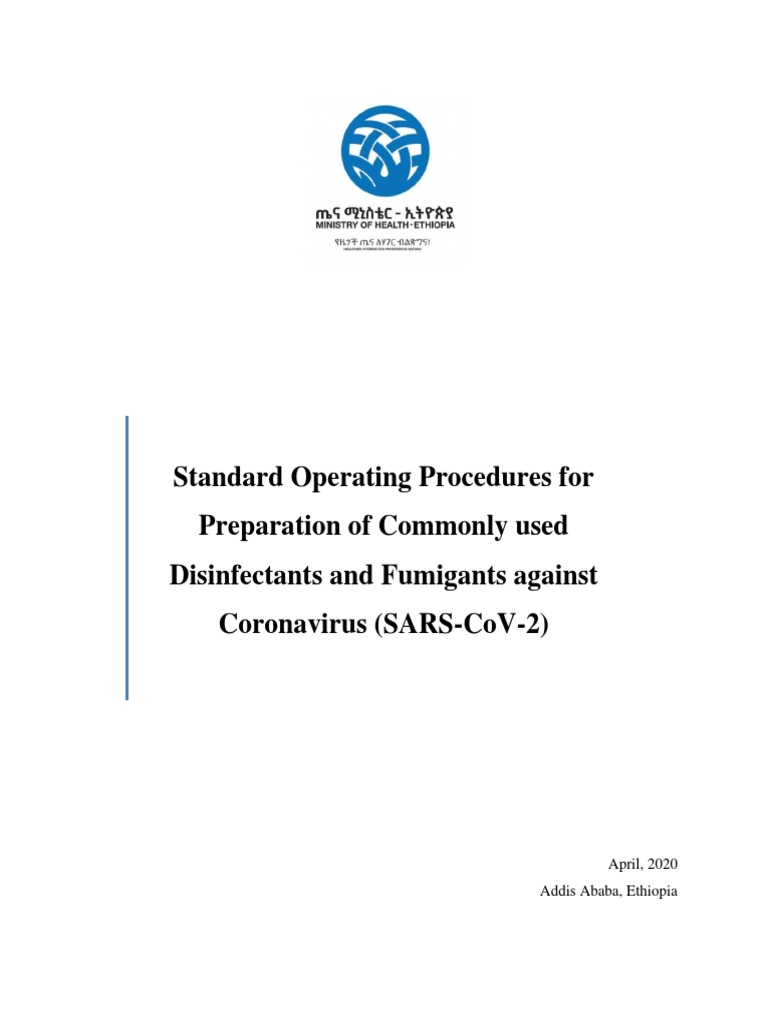 SOP For Preparation of Commonly Used Disinfectants and Fumigants ...