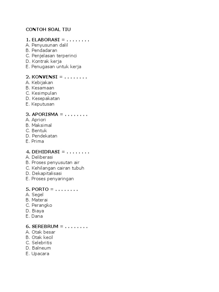 Contoh Soal Tiu | PDF