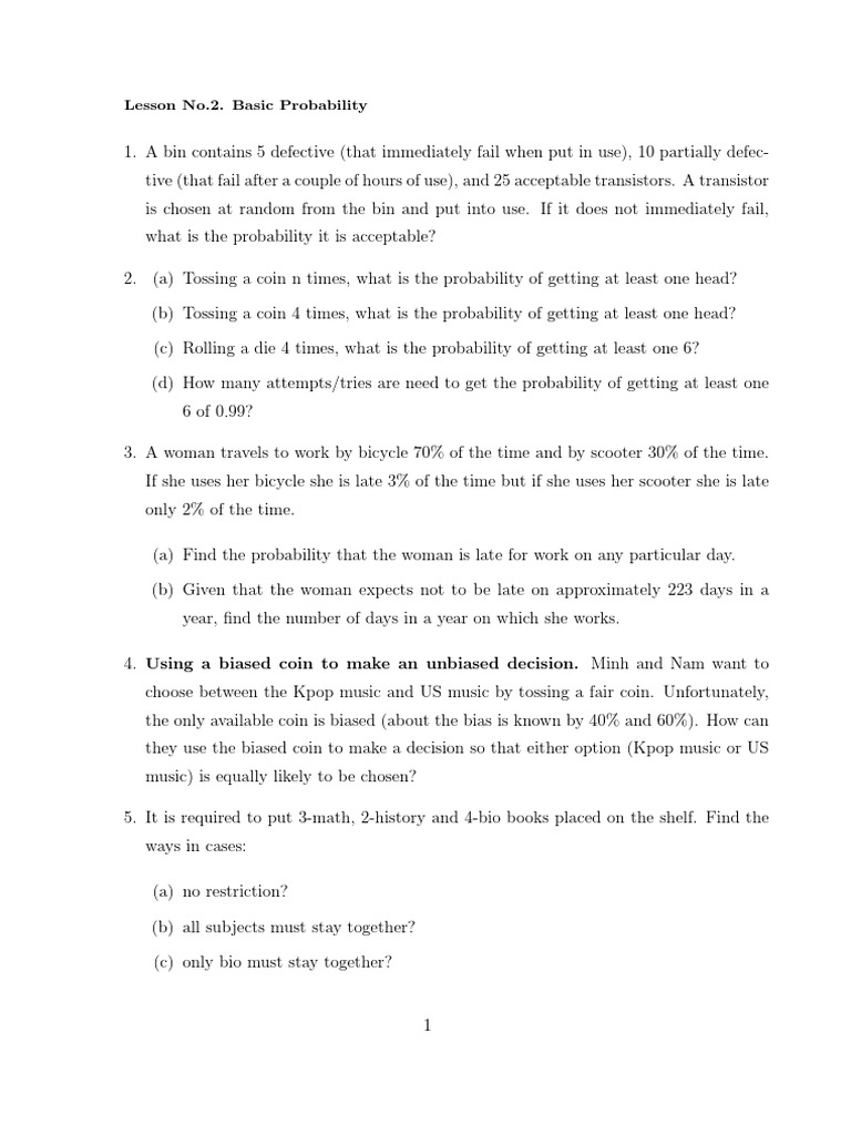 No.2 Basic Probability 2021 | PDF | Probability