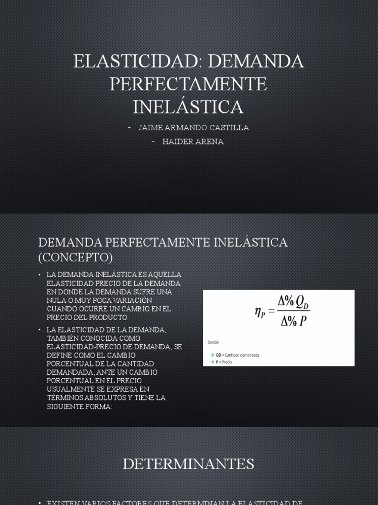 (Elasticidad) Demanda Perfectamente Inelástica | PDF | Elasticidad ...