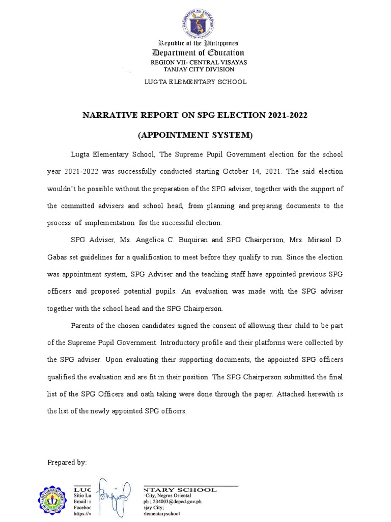 Accomplishment Report 2021-2022 SPG | PDF