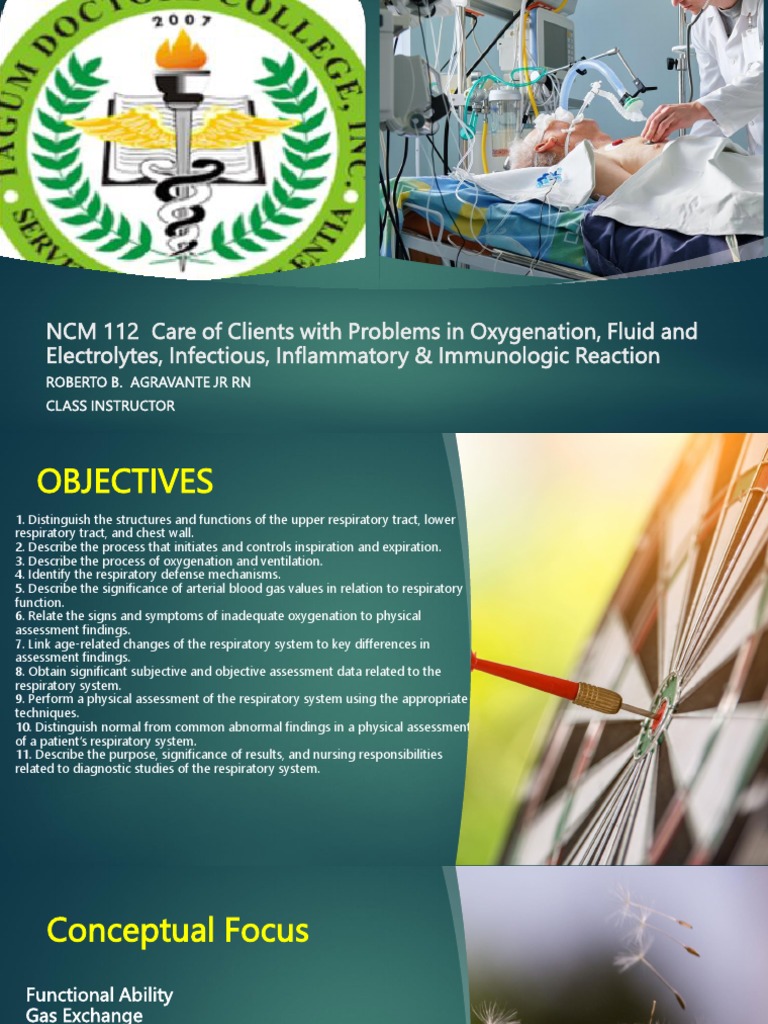 NCM 112 Care of Clients With Problems in Oxygenation, Fluid and ...