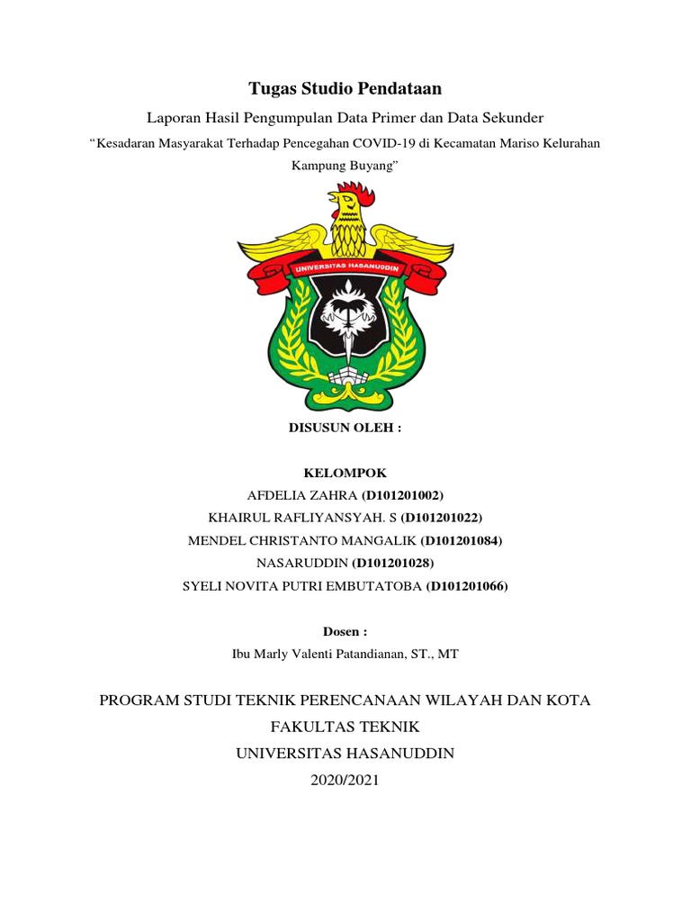 Kelompok 3b - Tugas Studio Pendataan - Laporan Hasil Pengumpulan Data Primer Dan Sekunder | PDF