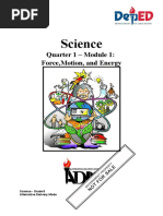 Quarter 1 Module 2 Science 8 | PDF | Force | Newton's Laws Of Motion