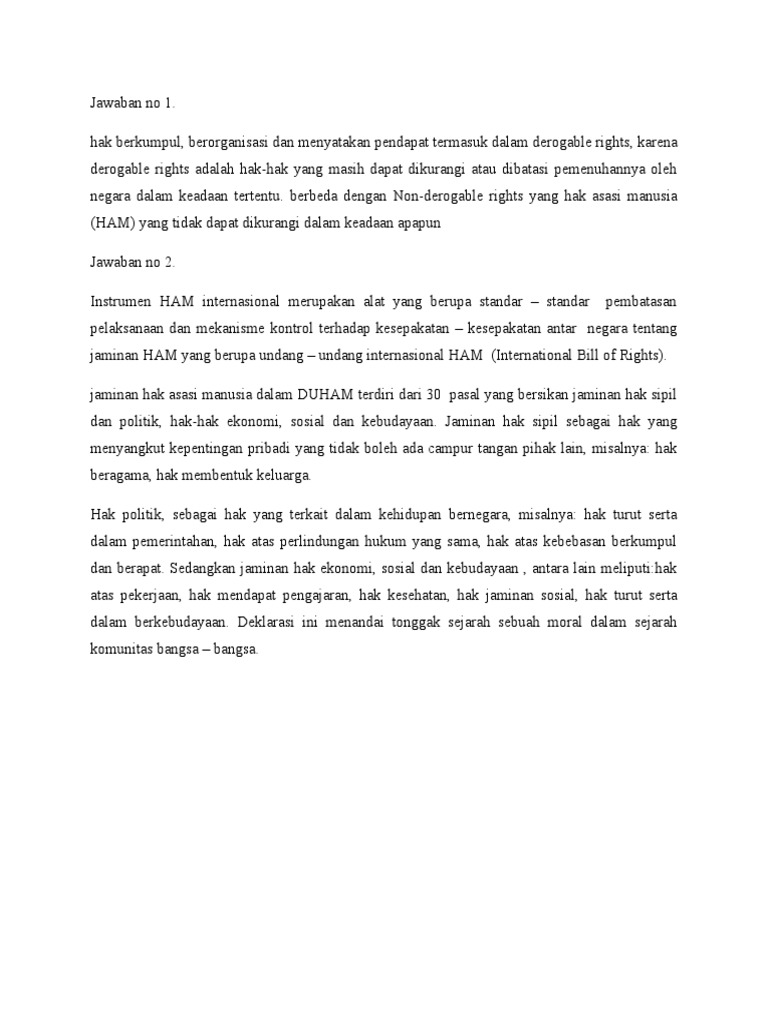 Derogable vs Non-Derogable Rights | PDF | Politik