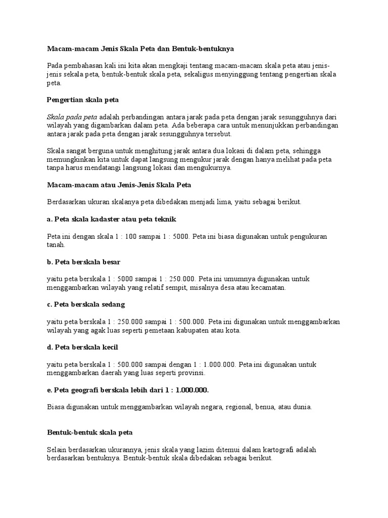 Jenis-Jenis Skala Peta | PDF
