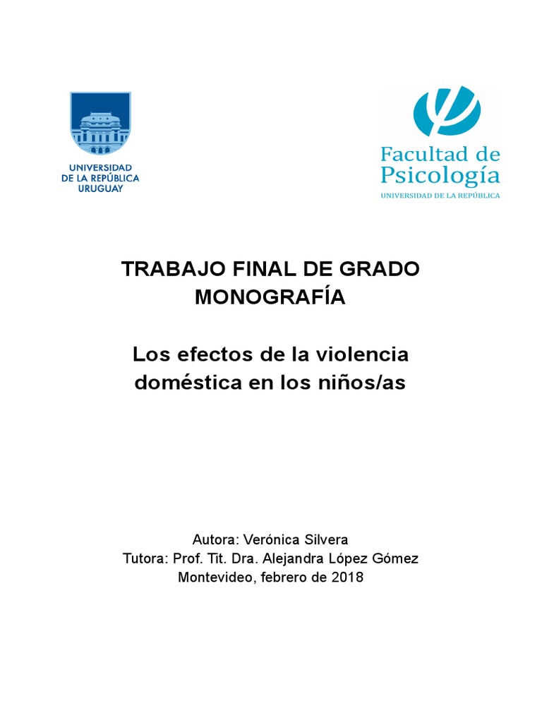 TFG Veronica Silveira Final | PDF | Abuso infantil | Violencia doméstica