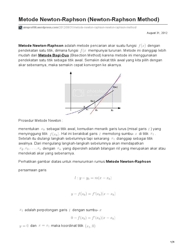 Metode Newton-Raphson Newton-RaphsonMethod | PDF | Metode & Bahan Ajar