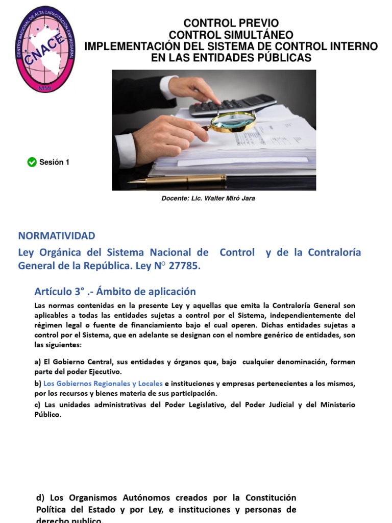 1 Implem Control y Control Previo Sesion 1 | PDF | Presupuesto | Gobierno