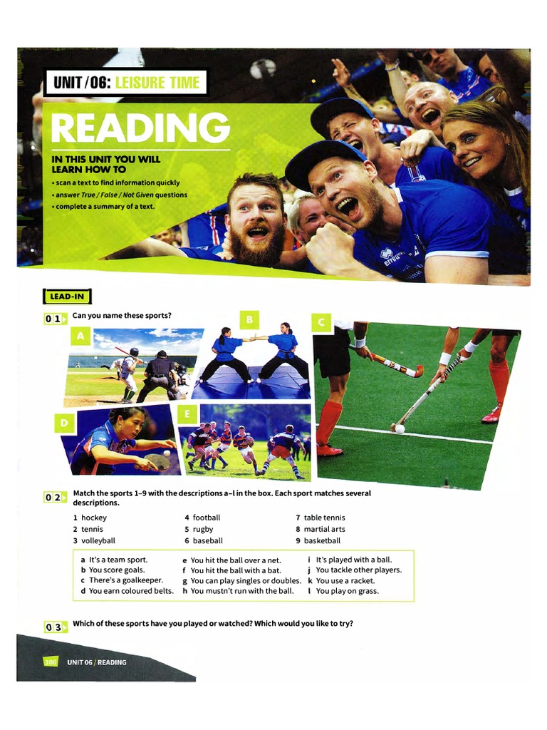 Unit 6 - Leisure Time | PDF