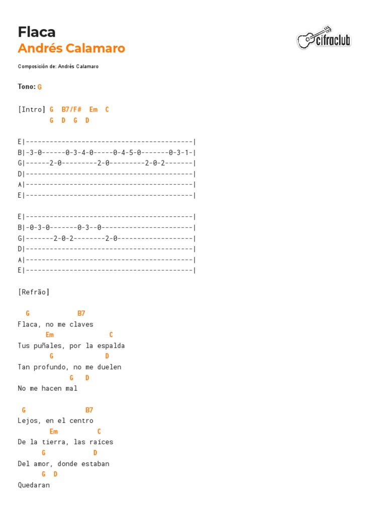 Flaca - Andrés Calamaro - Cifra Club | PDF