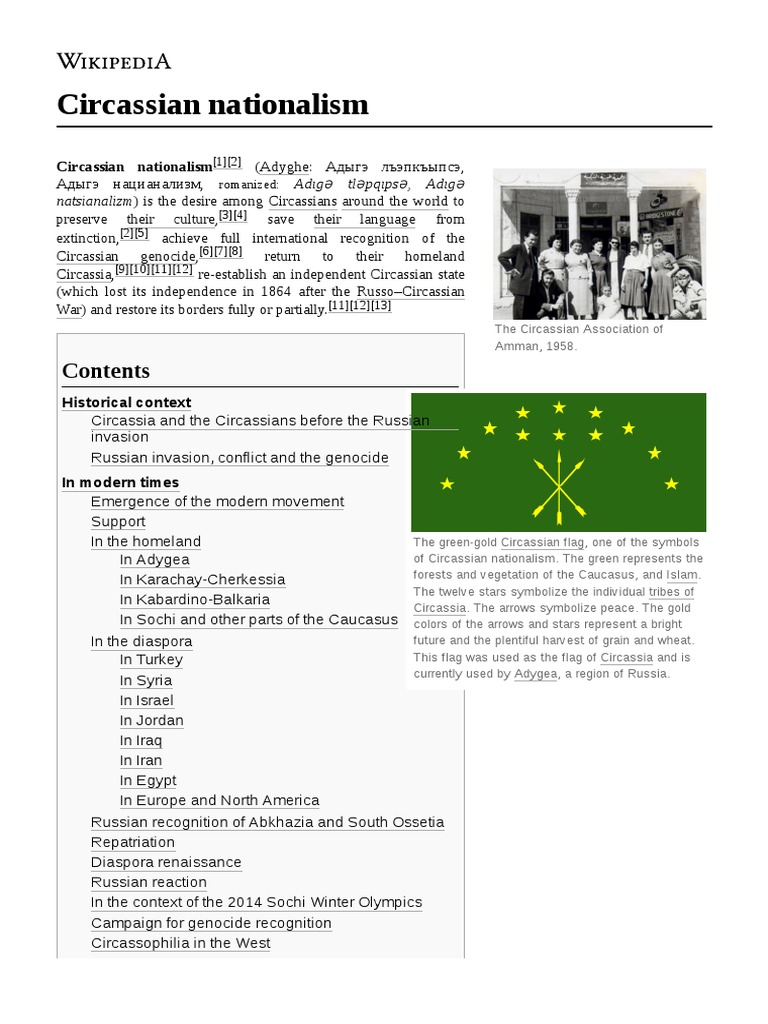 Circassian Nationalism | PDF | Caucasus
