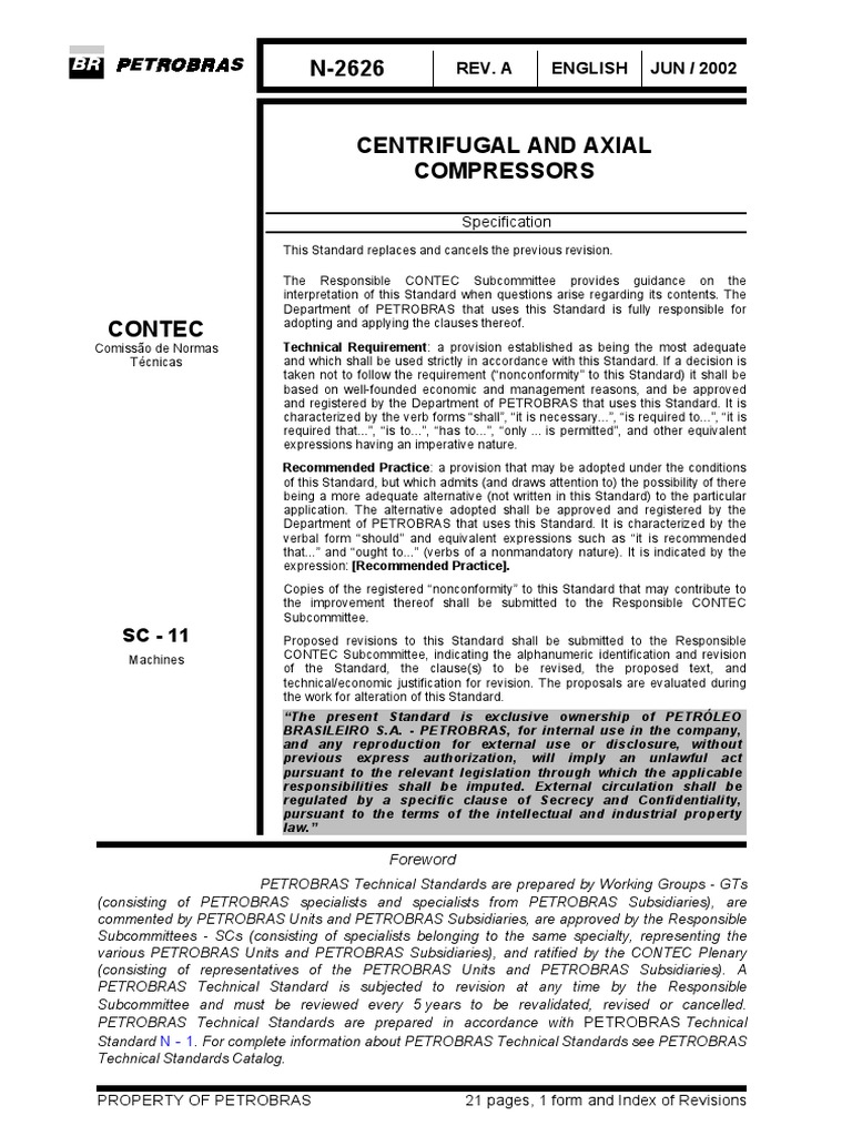 Requirements for Centrifugal and Axial Compressors According to API ...