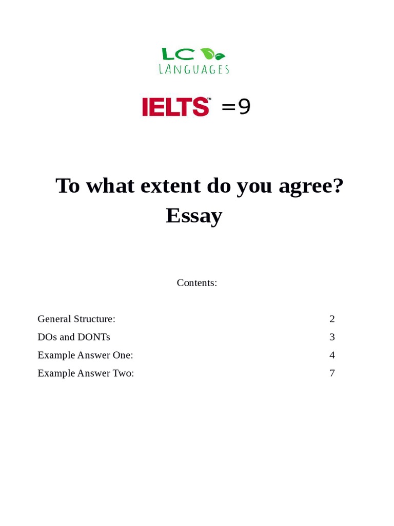 IELTS Writing 2 Full Answers To What Extent Do You Agree | PDF | Reason ...
