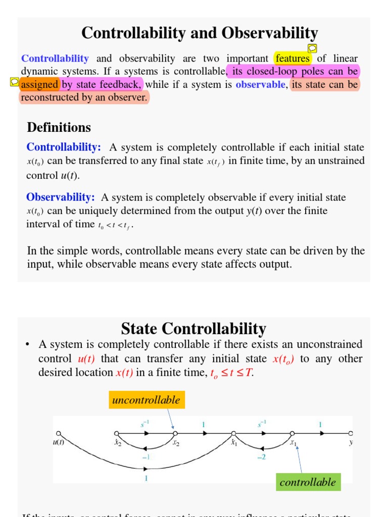 Controllability and Observability | PDF | Mathematics | Theoretical Physics