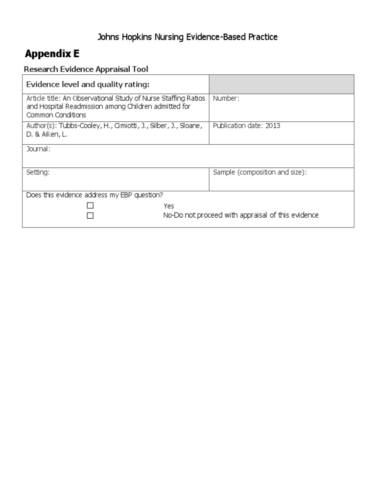 2017 - Appendix E - Research Appraisal Tool | PDF | Systematic Review ...