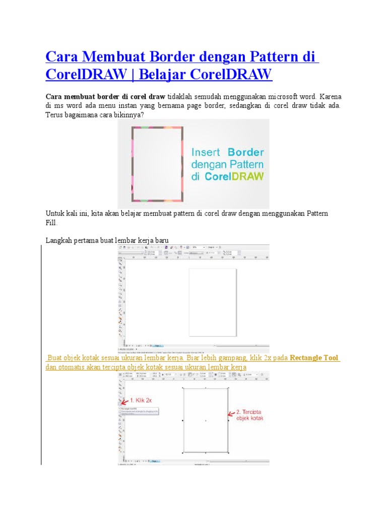 Cara Membuat Border Dengan Pattern Di CorelDRAW | PDF
