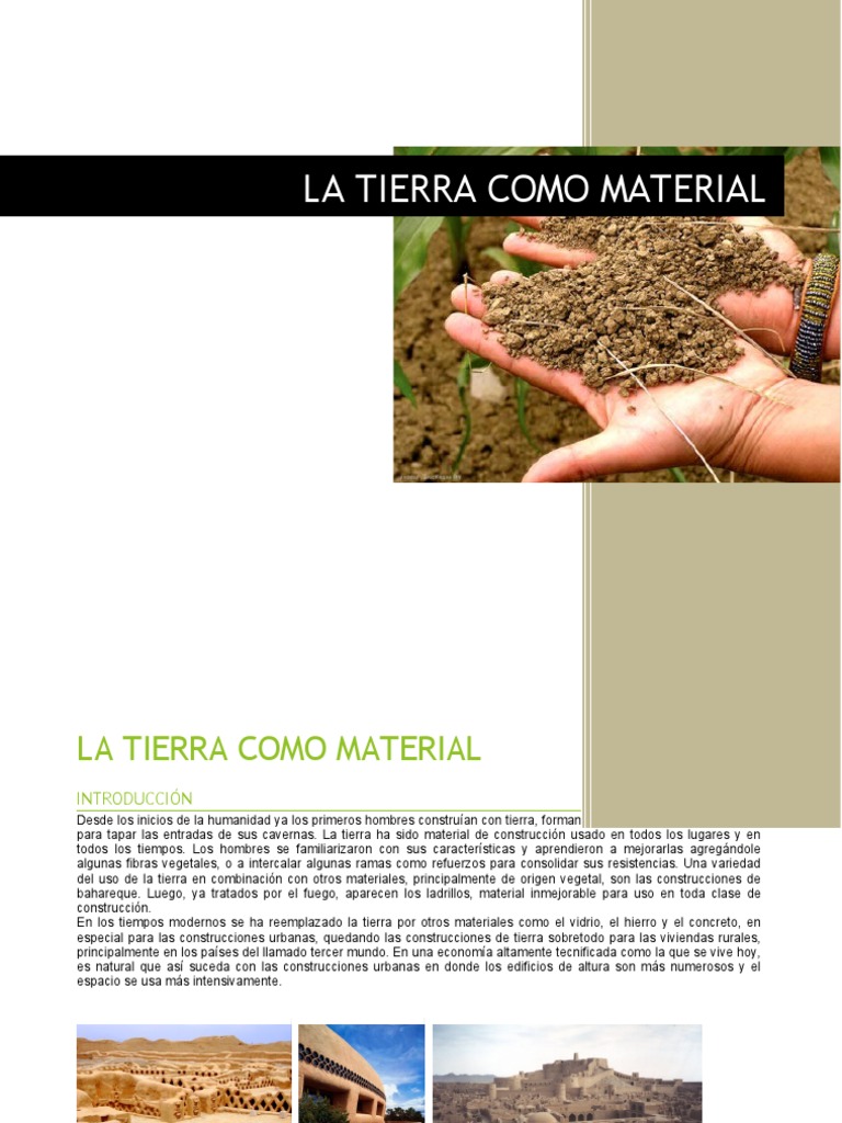 La Tierra Como Material | PDF | Tierra | Hormigón