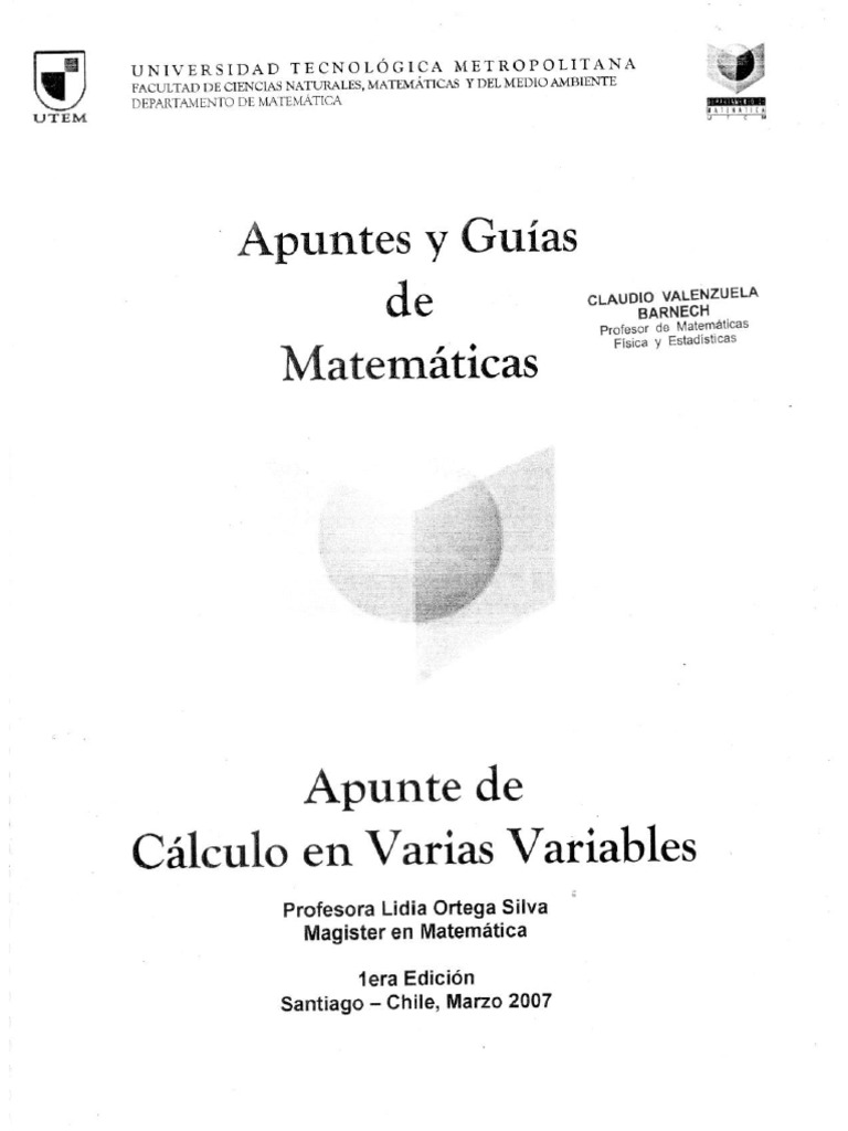 Apunte de Calculo en Varias Variables | PDF