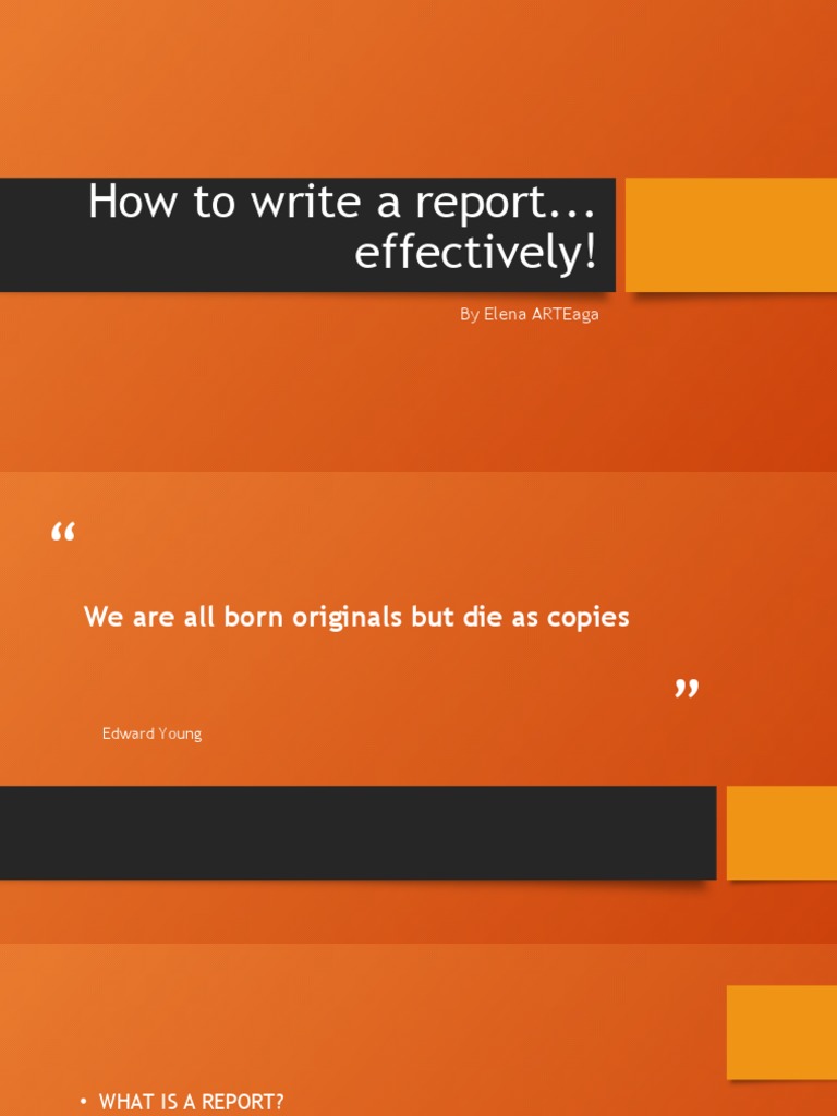 How To Write A Report | PDF | Essays | Cognition