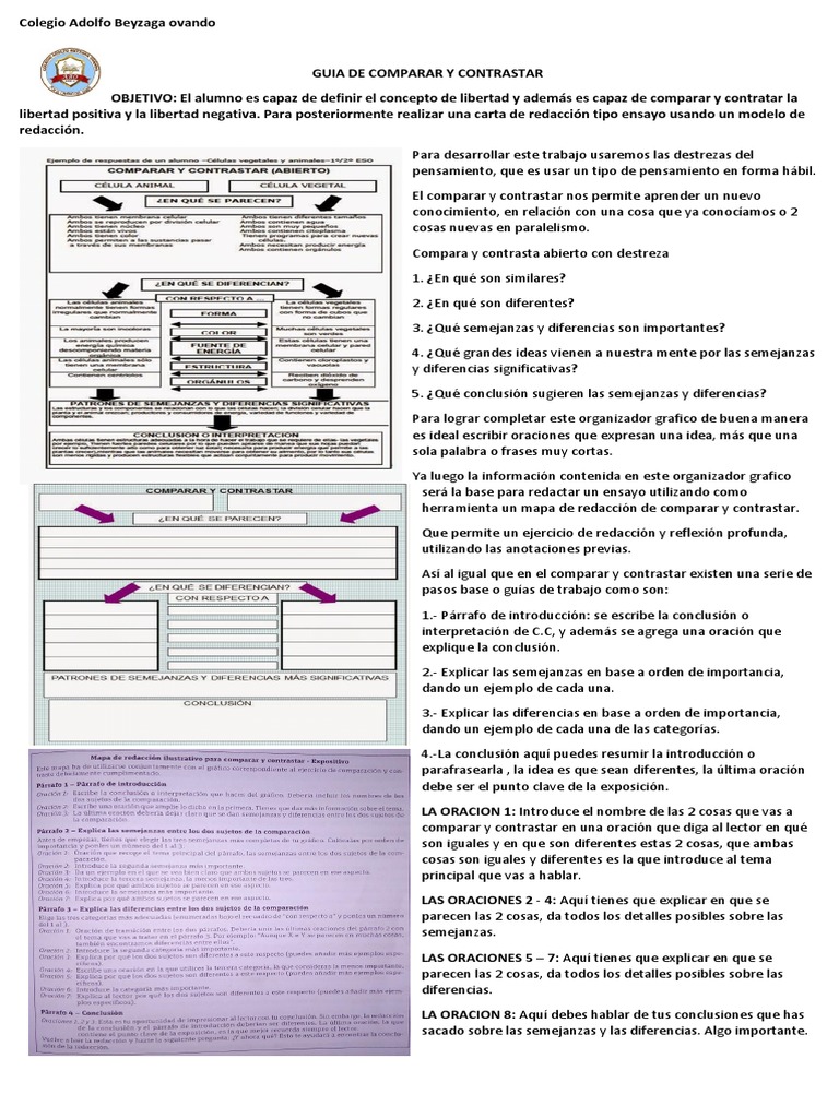 Guia de Comparar y Contrastar | PDF | Ensayos | Oración (Lingüística)