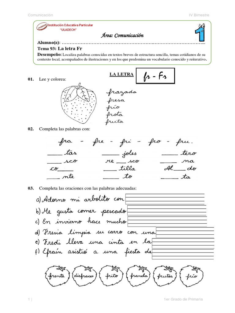 La Letra FR | PDF | Mecánica del lenguaje | Lingüística