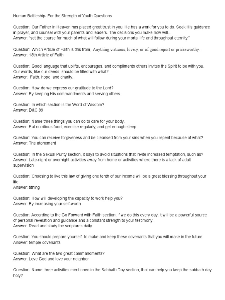 Youth Guidance and Choices Quiz | PDF | Religious Belief And Doctrine ...