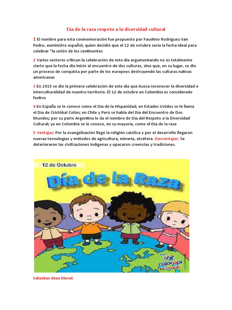Dia de La Raza Respeto A La Diversidad Cultural | PDF
